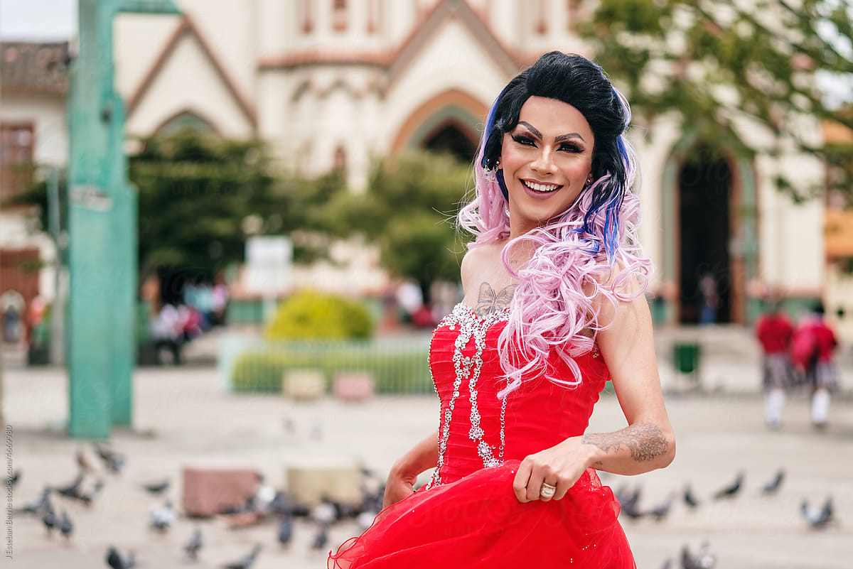 "Latinx Drag Queen Smiling In Urrao's Main Park" by Stocksy Contributor ...