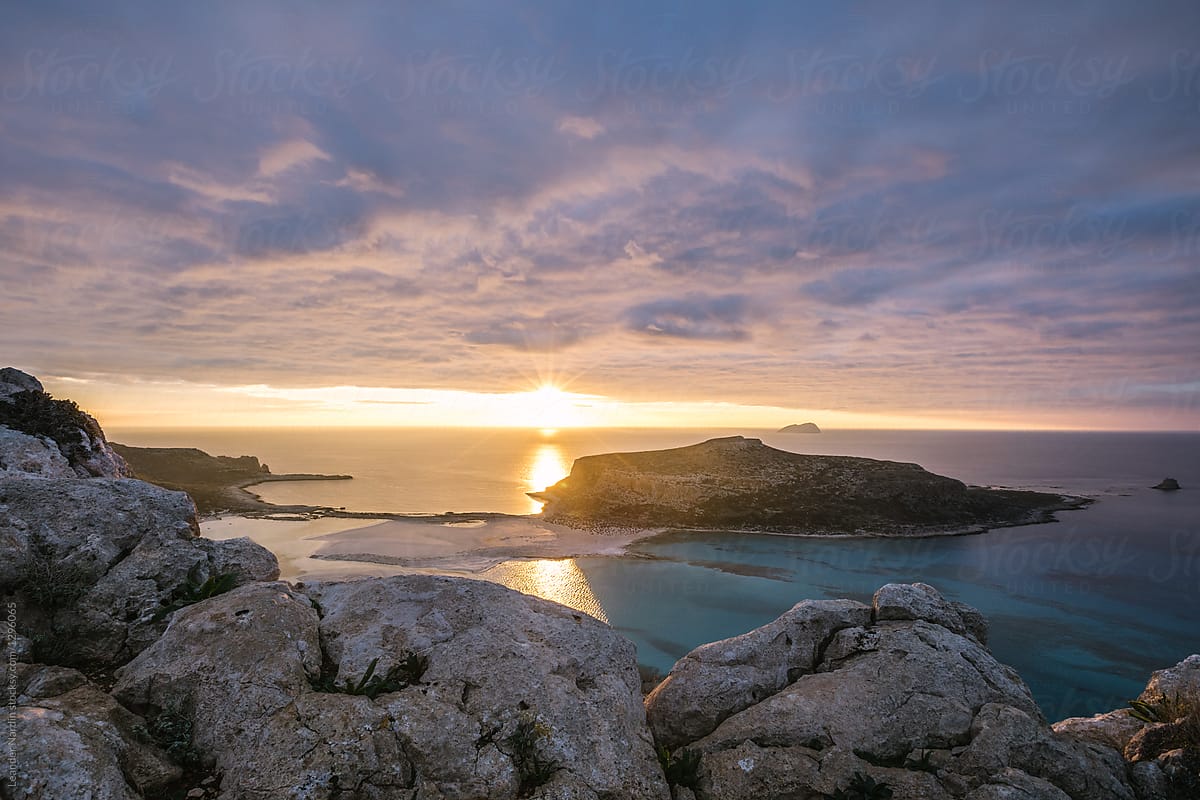 "Greek Coastline With Beautiful Lagoon At Sunset Crete" by Stocksy ...