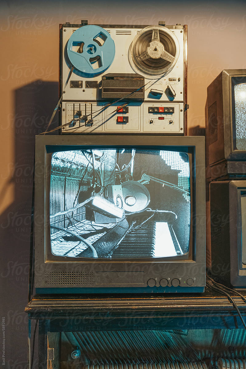 "Retro Television Displaying Monochrome Image" by Stocksy Contributor ...