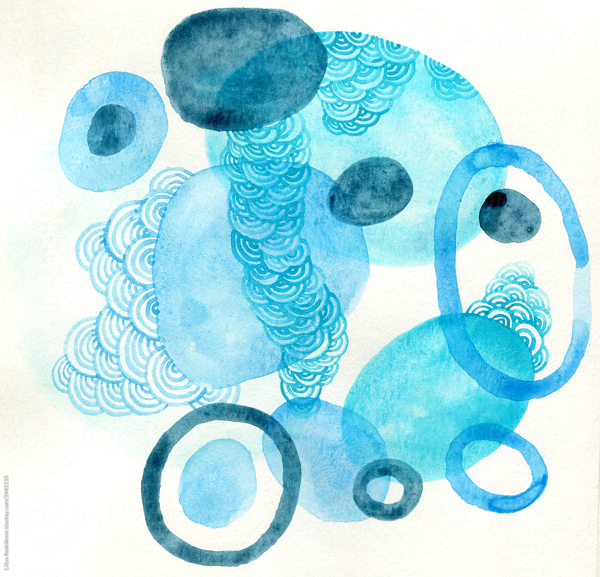 "Blue Watercolor Abstract Art" by Stocksy Contributor "Liliya Rodnikova ...