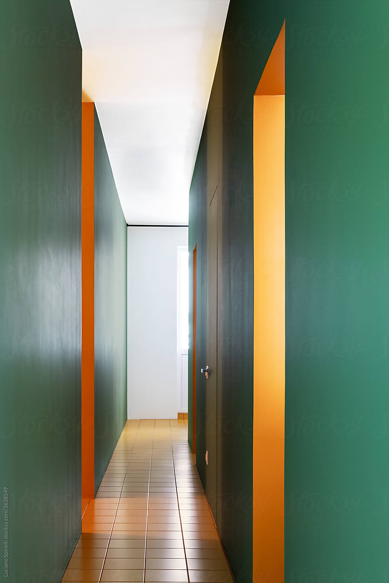 "Corridor In A Minimalist And Colourful Apartment" by Stocksy ...