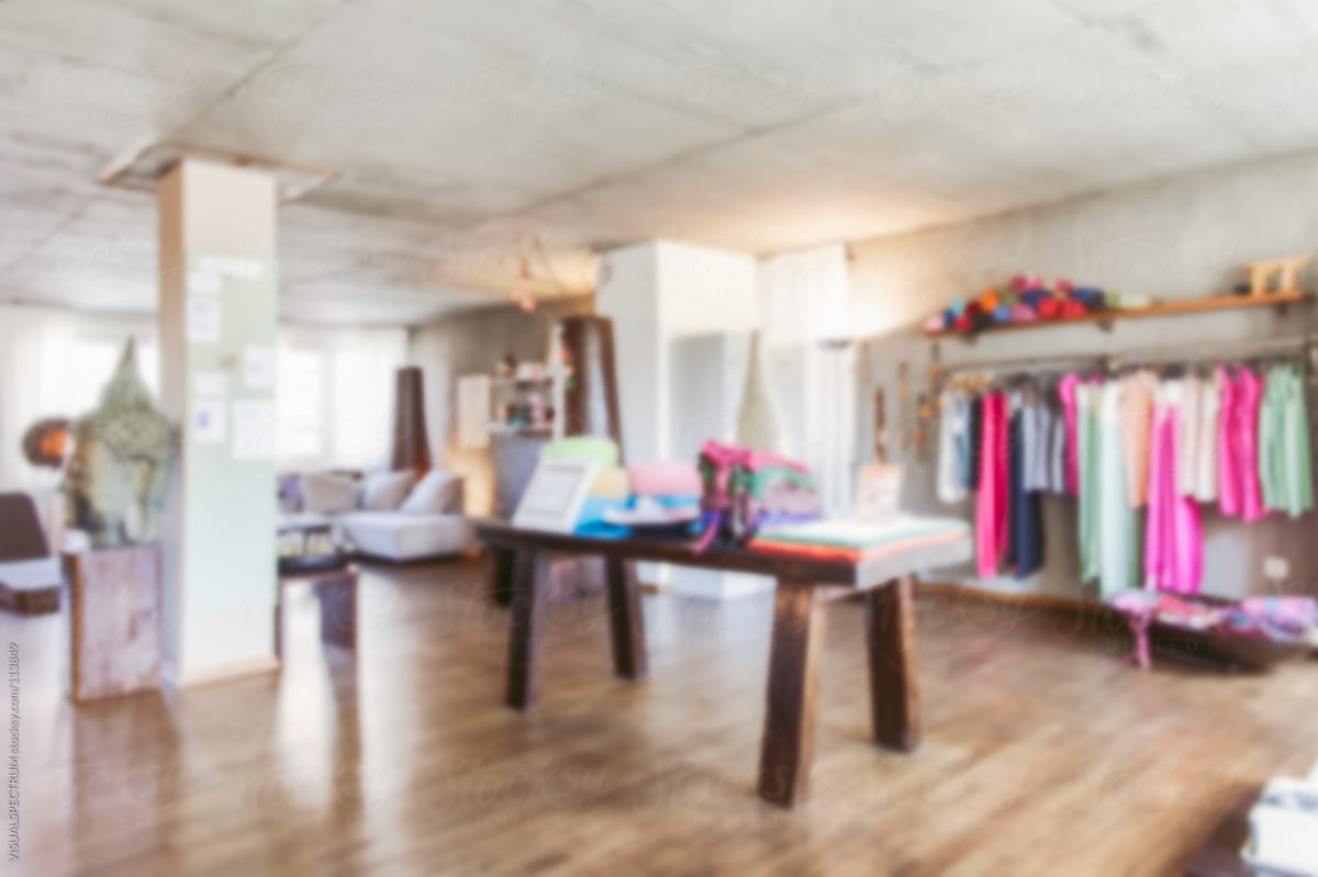 "Yoga Shop Defocused" by Stocksy Contributor "VISUALSPECTRUM" - Stocksy