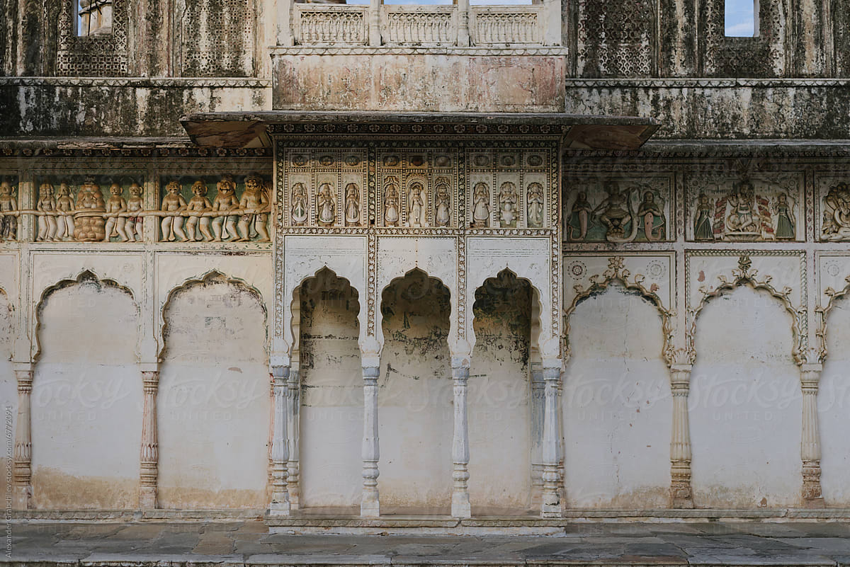 "Faded Frescoes And Arches Of A Historic Rajasthani Haveli" by Stocksy ...