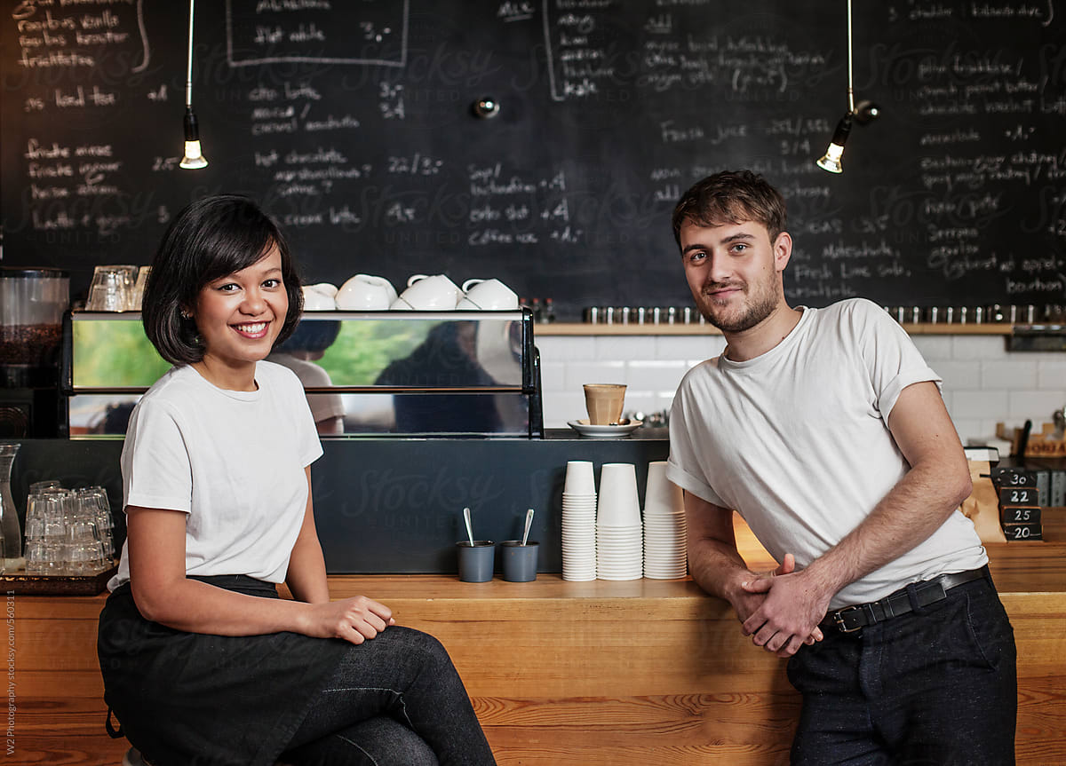 "Portrait Of Two Young Business Owners In A Cafe." by Stocksy ...