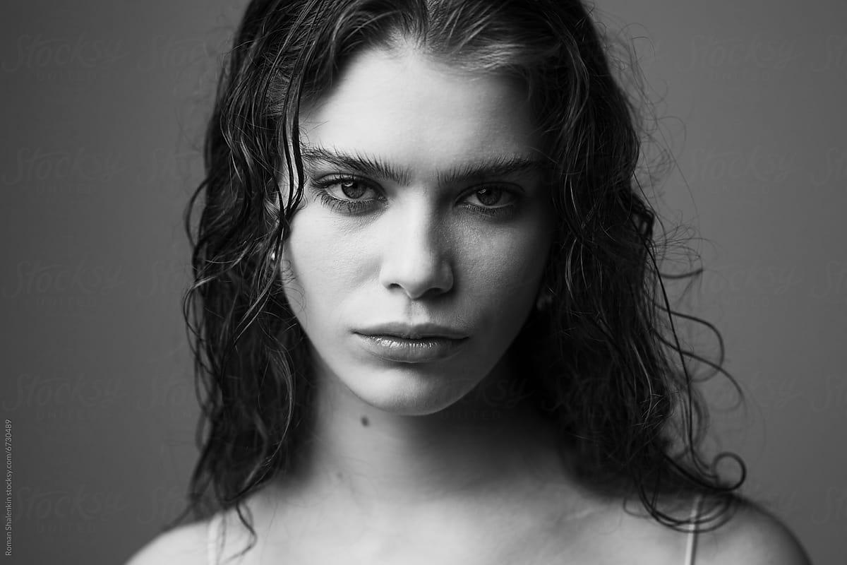 "Expressive Bw Portrait Of A Model Posing In Studio" by Stocksy ...