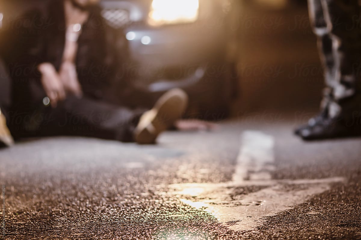"Accident, Drunk Black Man In Front Of A Car On The Street" by Stocksy ...