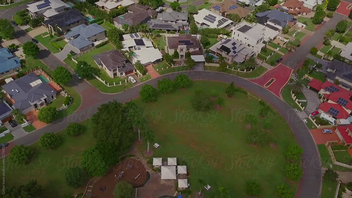 "Overhead View Of Suburbia" by Stocksy Contributor "Gillian Vann" - Stocksy