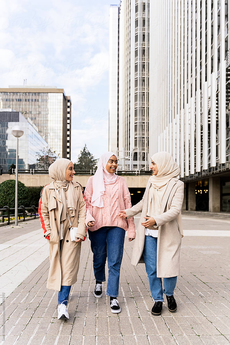 "Three Muslim Women Walking On The Streets." by Stocksy Contributor ...