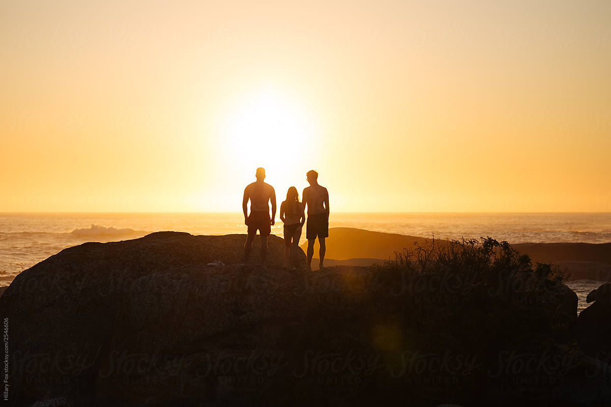 "Silhouettes At Sunset" by Stocksy Contributor "Hillary Fox" - Stocksy