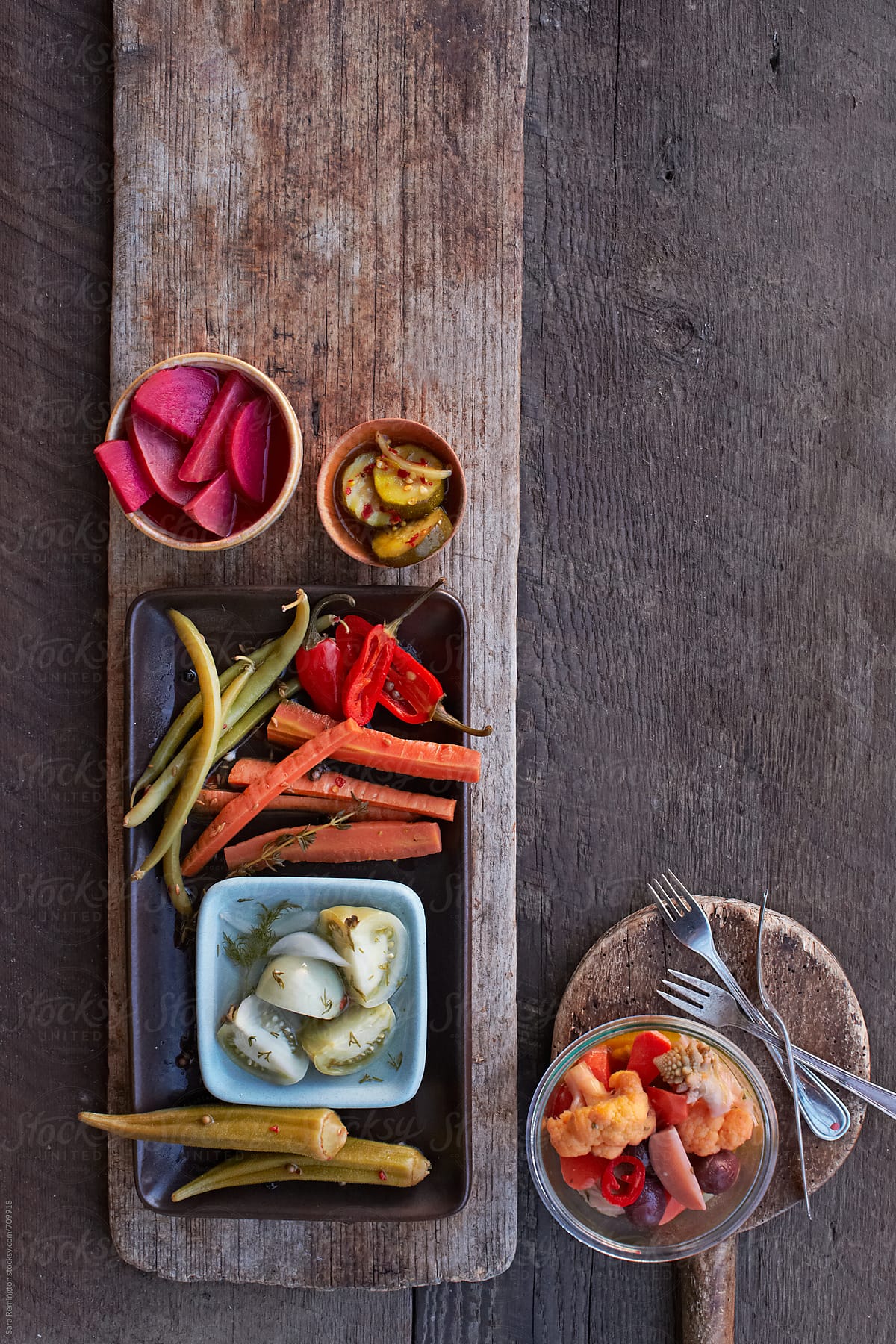 "Pickled Vegetables On Board" by Stocksy Contributor "Sara Remington ...