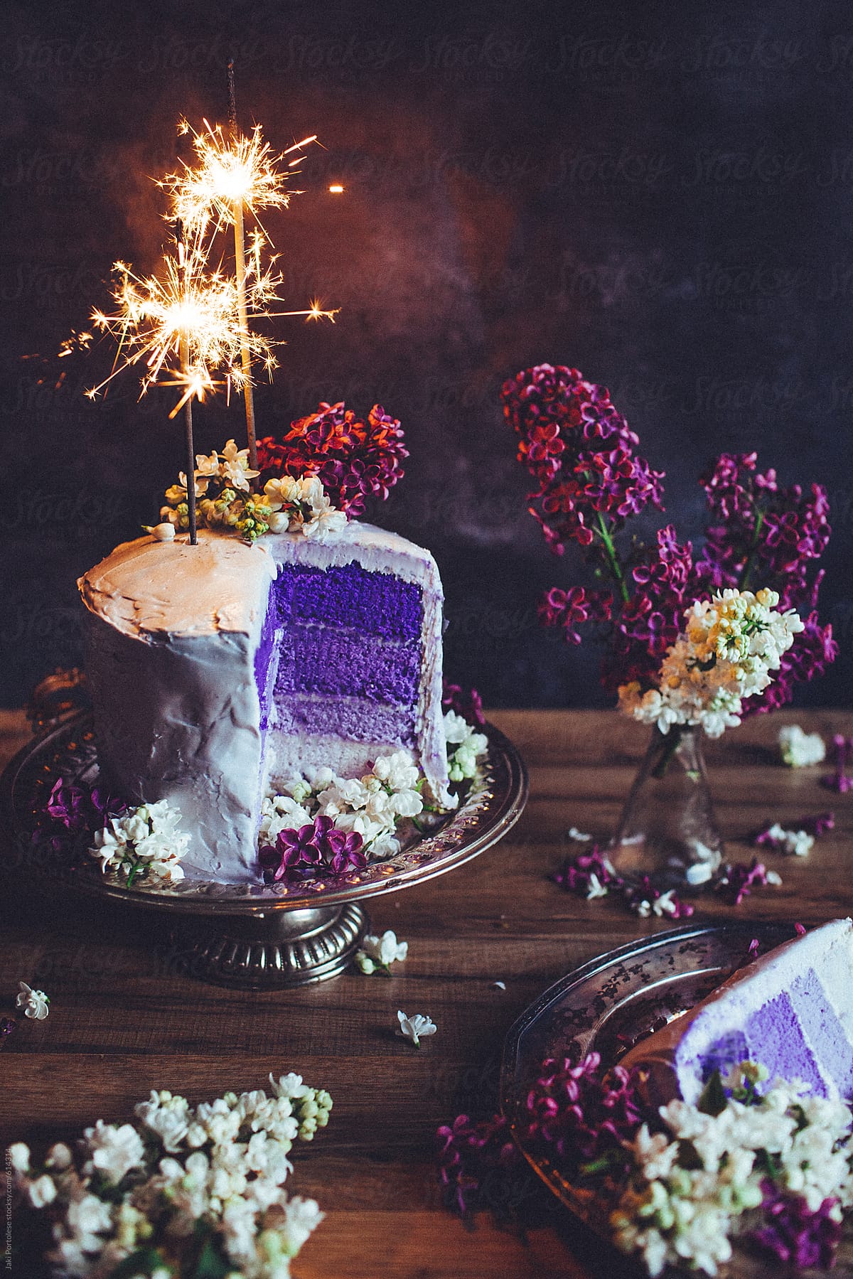 "Purple Gradient Cake" by Stocksy Contributor "Jaki Portolese" - Stocksy
