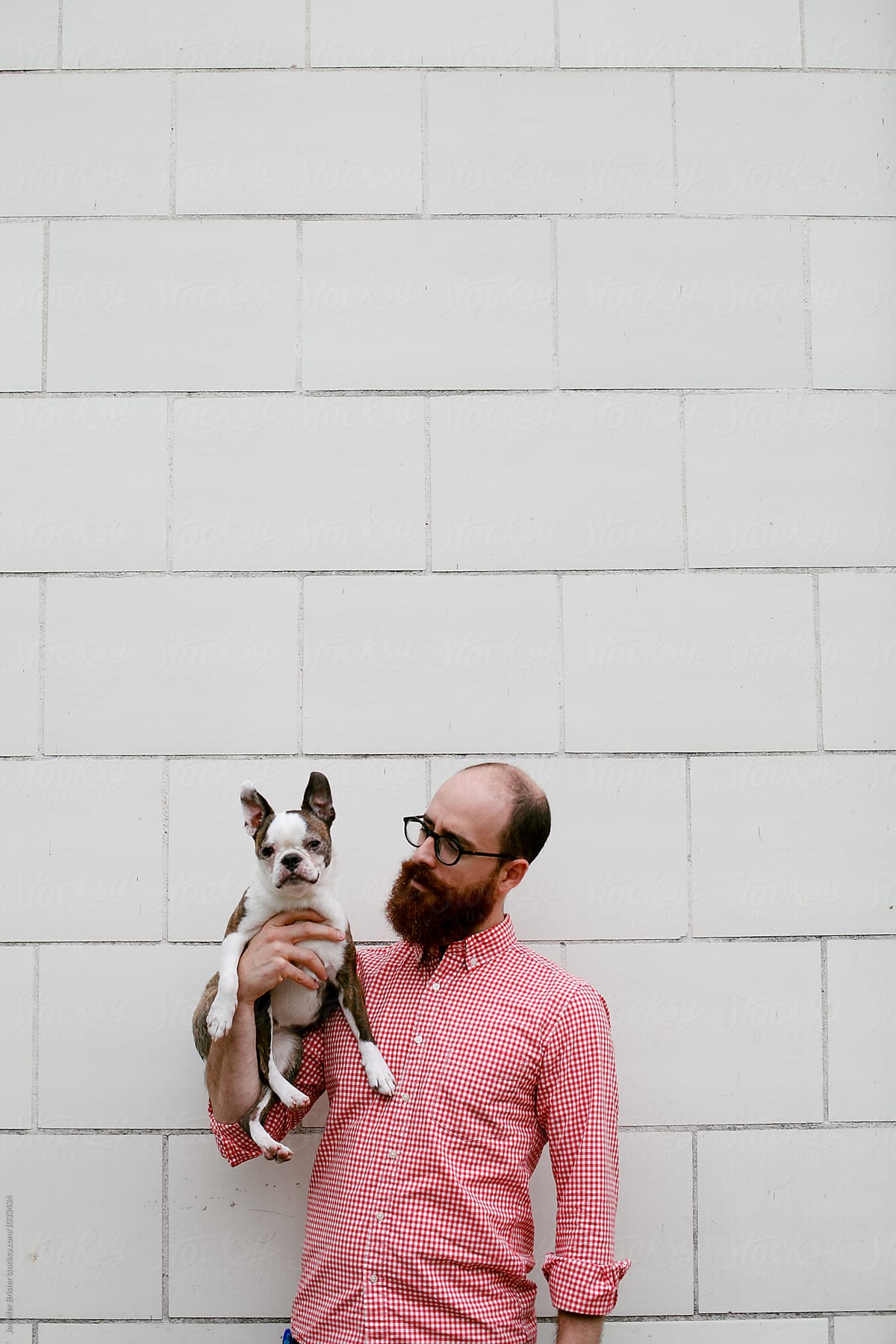"Man With Beard Holding Rescue Dog" by Stocksy Contributor "Jennifer ...