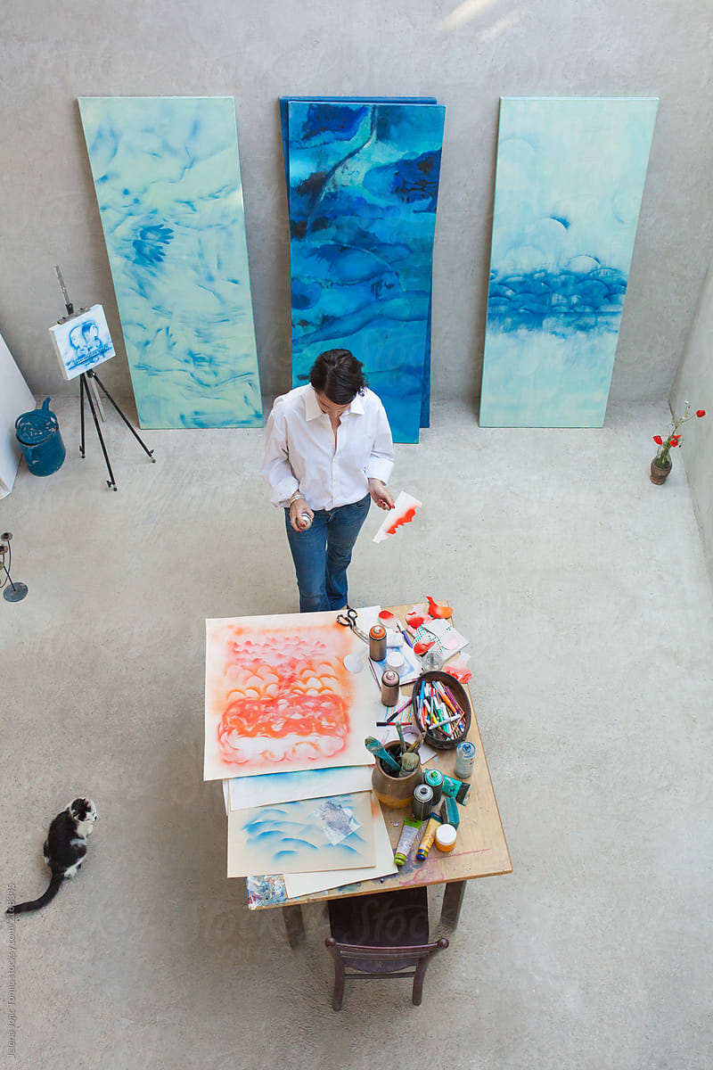 "Creative Artist At Work In Her Studio" by Stocksy Contributor "Jelena ...