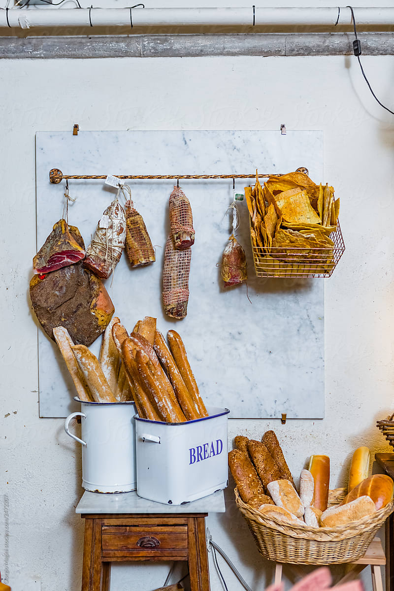 "Bread, Curated Ham And Salami In An Old Italian Bakery" by Stocksy ...