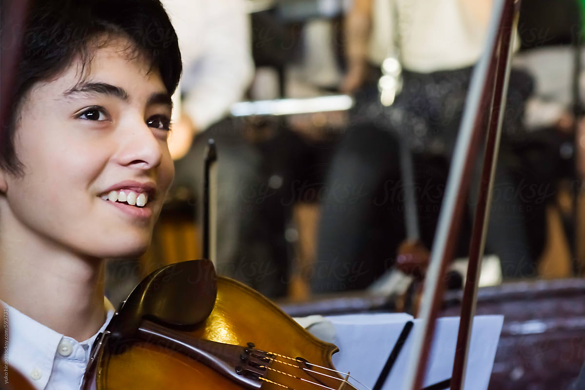 "Happy Asian Teenage Boy, Playing The Viola" by Stocksy Contributor ...
