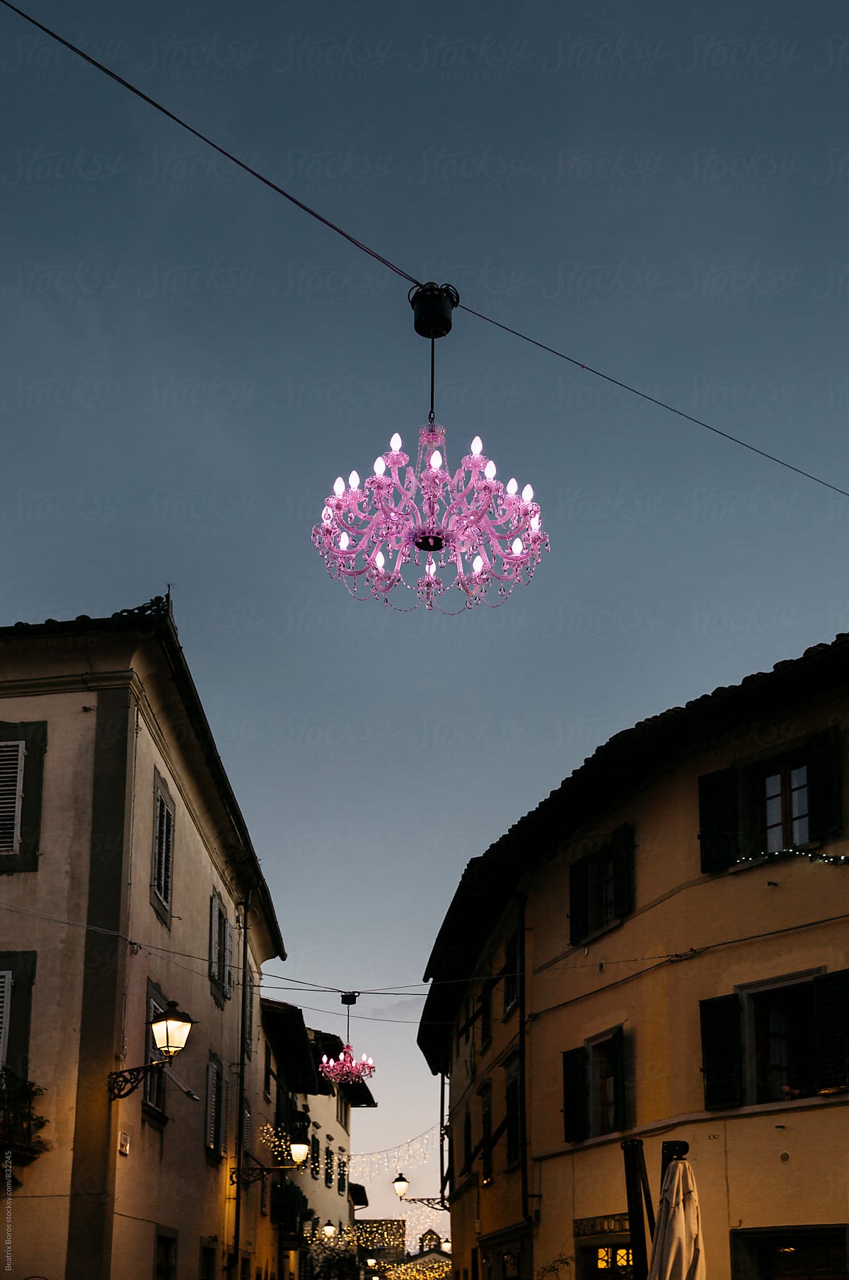 "Pink Chandelier In The Sky" by Stocksy Contributor "Beatrix Boros ...