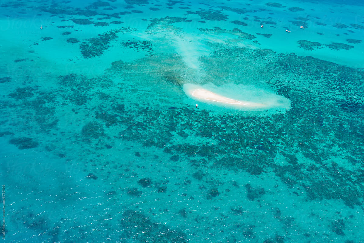 "Aerial View Over Great Barrier Reef Sand Atoll" by Stocksy Contributor ...