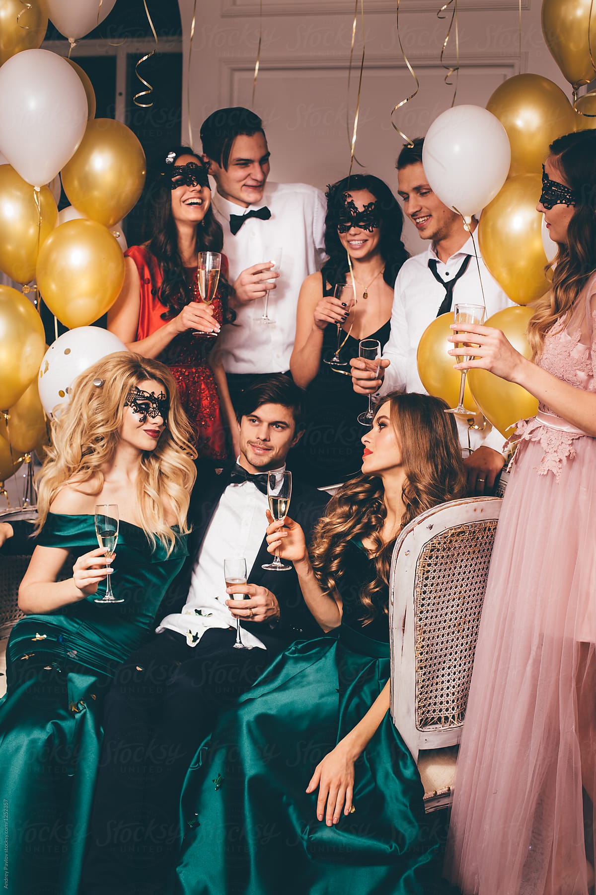 People with sham glasses - Stock Image - Everypixel