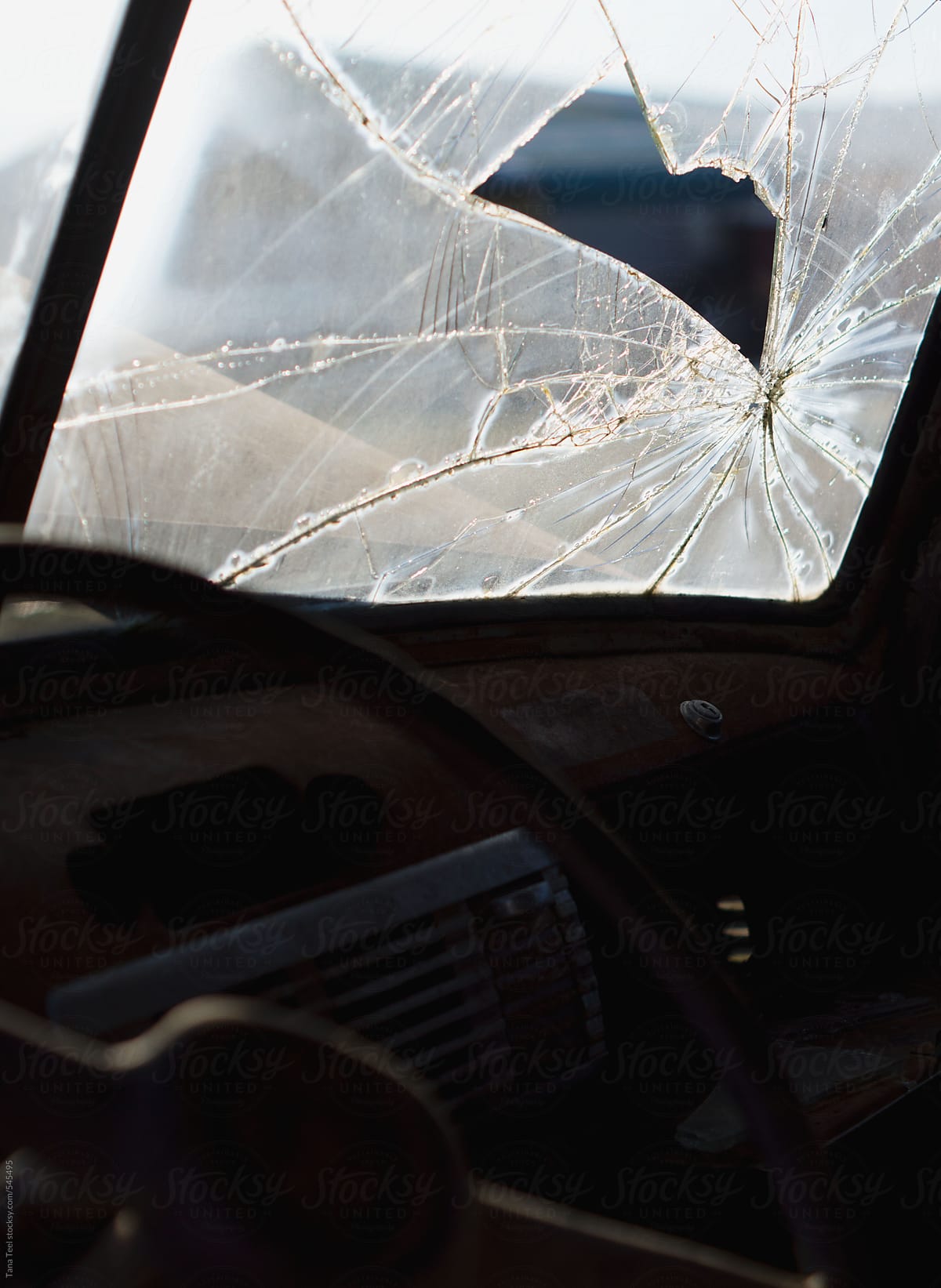 "Broken Windshield Of Old Abandoned Vehicle" by Stocksy Contributor ...