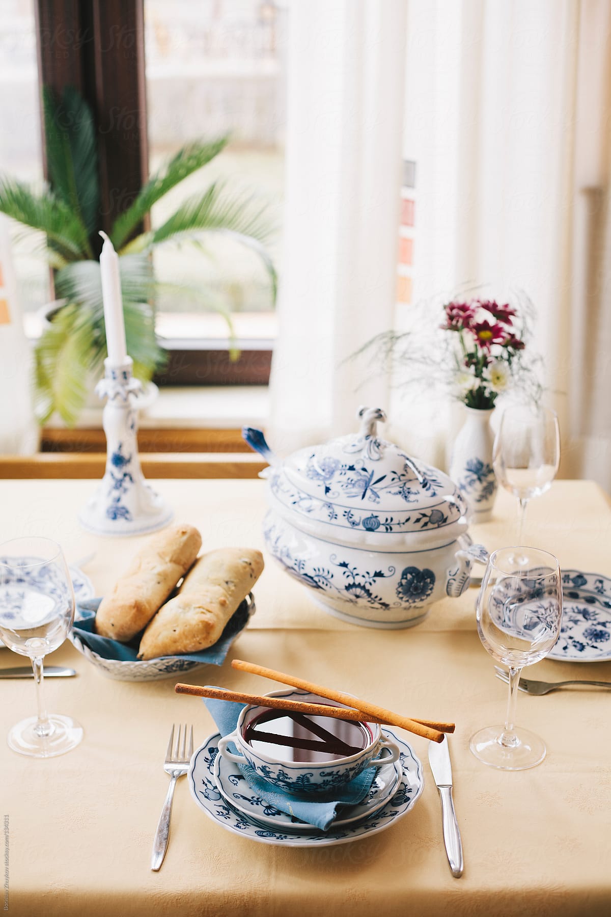 "Decorated Table With Food" by Stocksy Contributor "Borislav Zhuykov ...