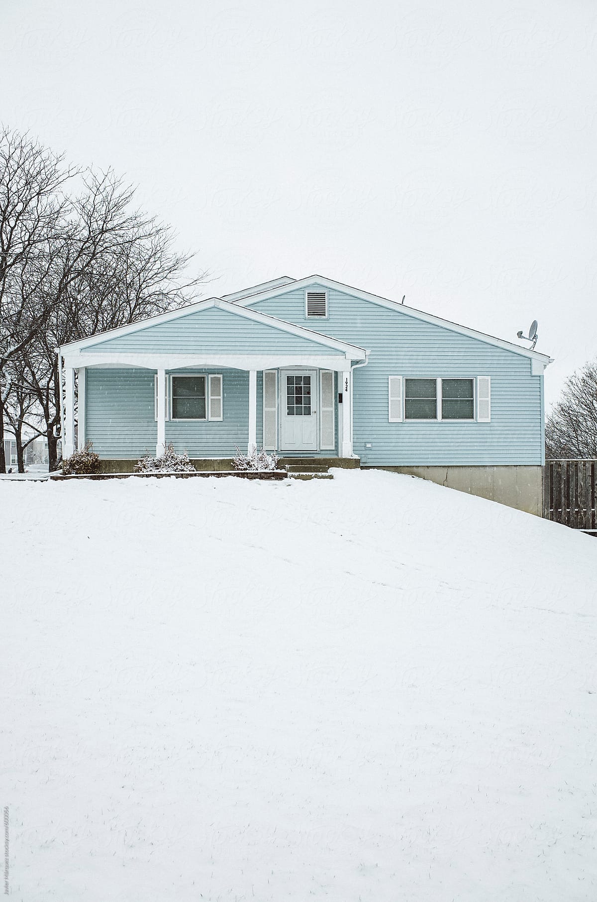 "Blue House In Chicago" by Stocksy Contributor "Javier Márquez " - Stocksy