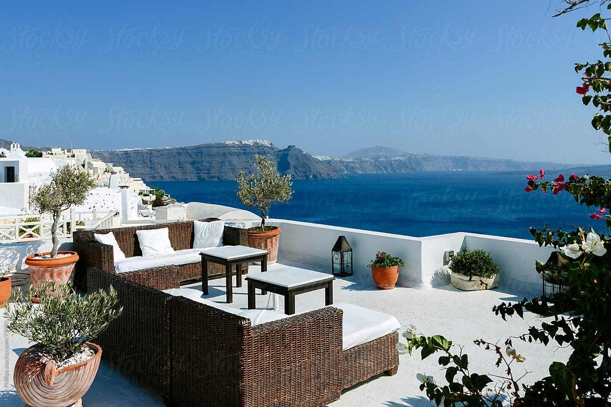 "Terrace With A View To The Caldera Of Santorini" by Stocksy ...