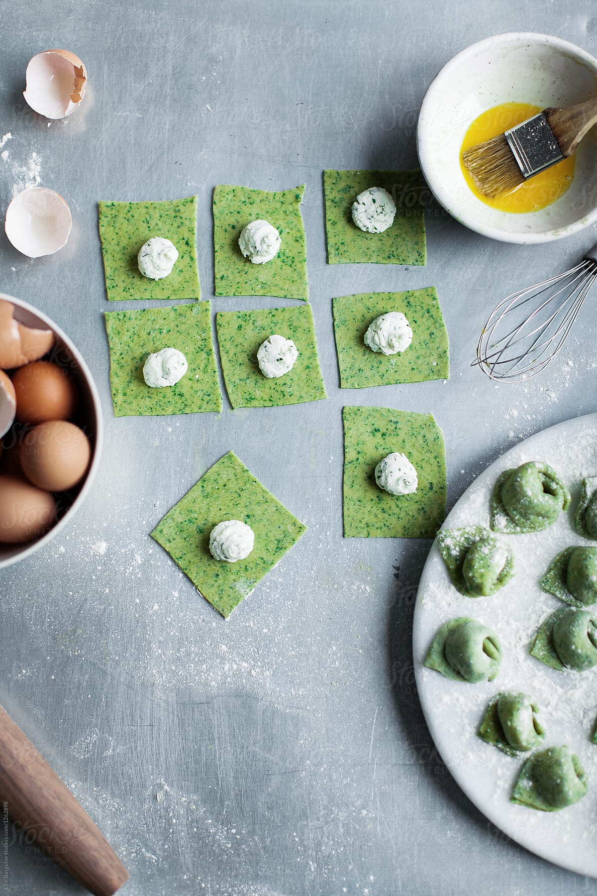 "Pasta Squares With Ricotta Filling" by Stocksy Contributor "Ellie ...