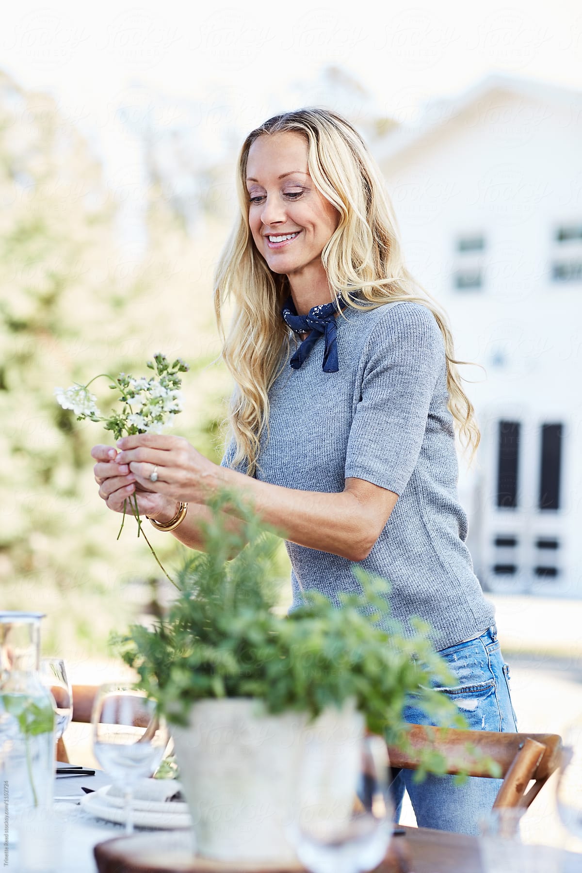 "Woman Setting The Table For A Farm To Table Dinner Party" by Stocksy ...