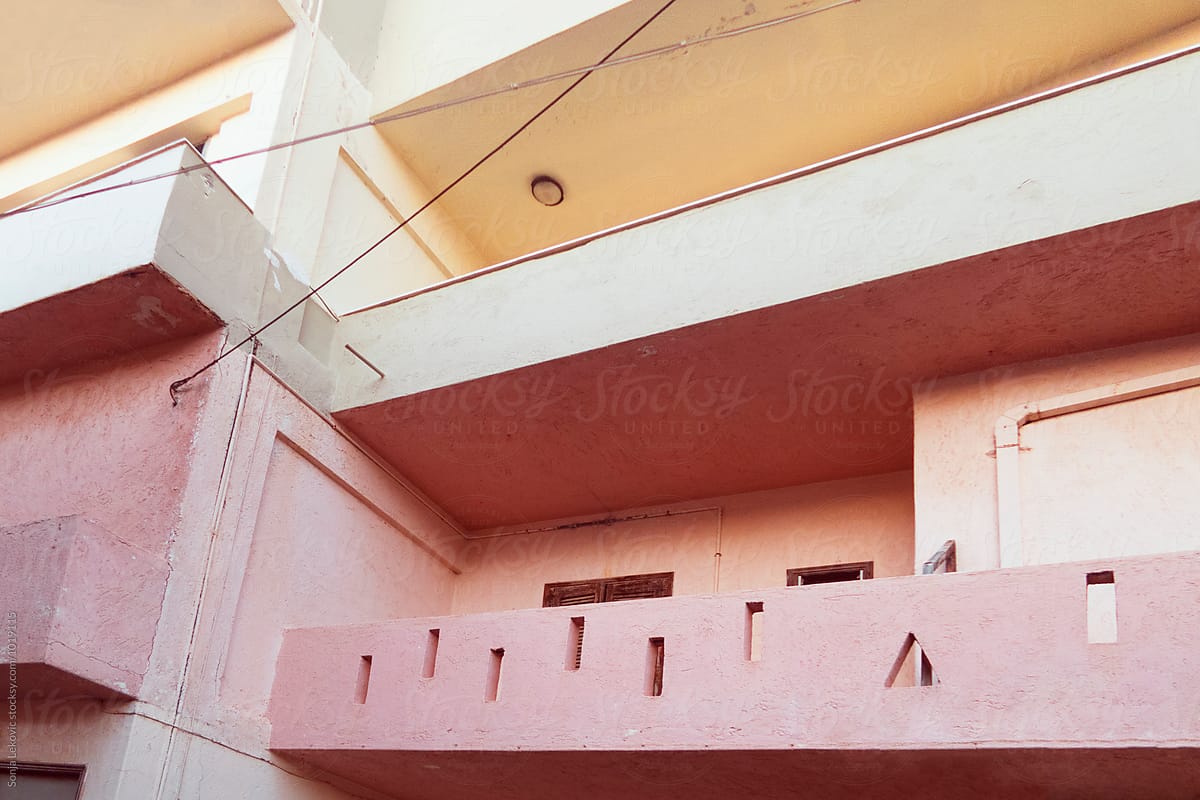"Pink And Yellow Building Composition" by Stocksy Contributor "Sonja ...