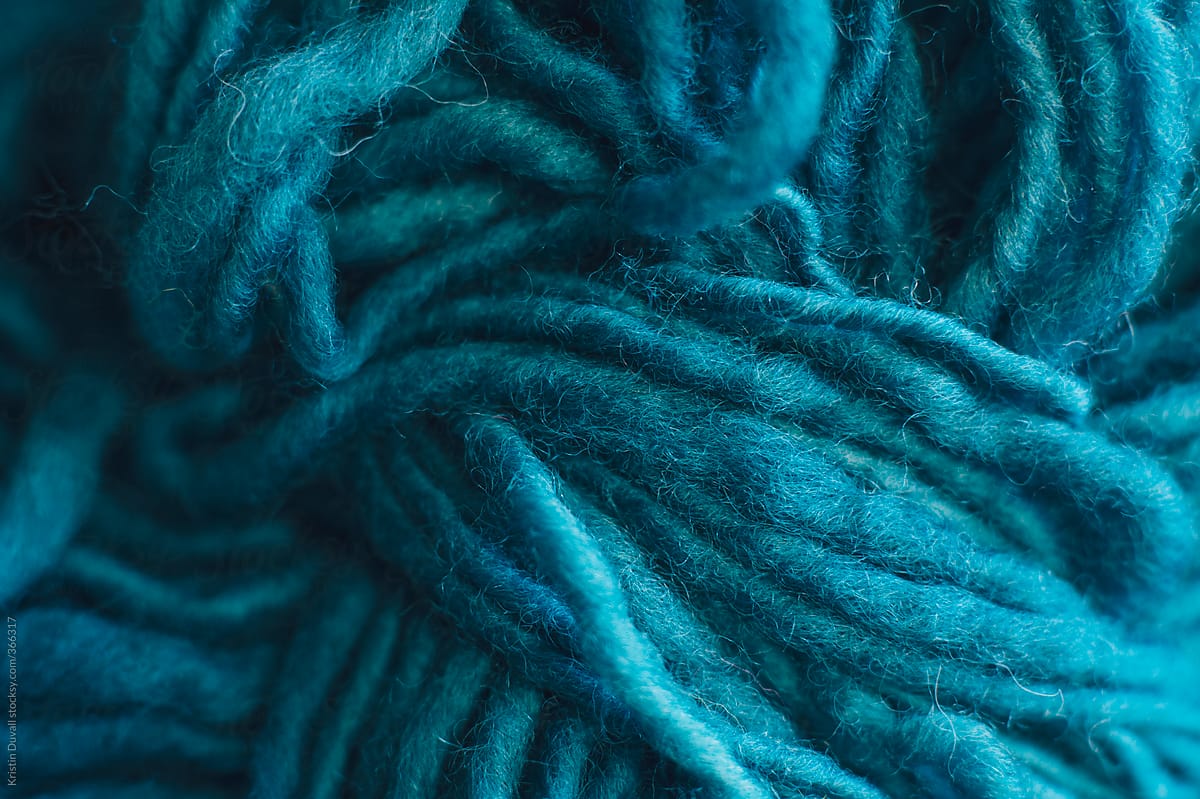 "Blue Wool Yarn" by Stocksy Contributor "Kristin Duvall" - Stocksy