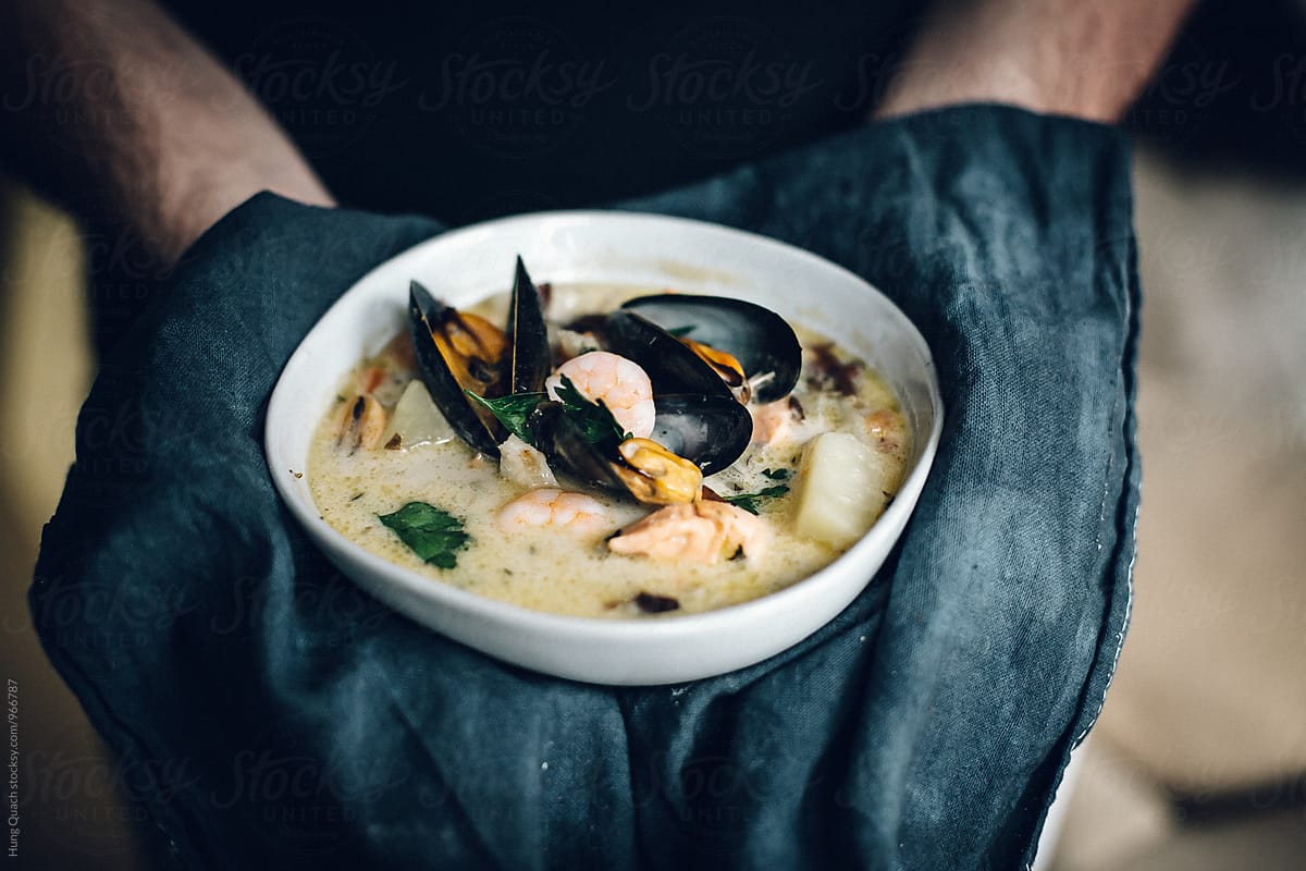 "Seafood Chowder" by Stocksy Contributor "Huggie Quach" - Stocksy