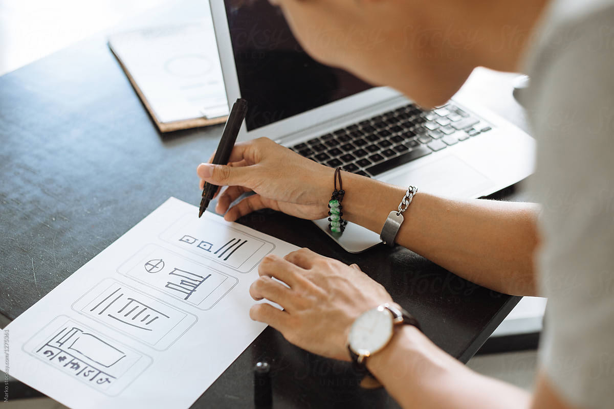 "Man Works On A Mobile Application Design" by Stocksy Contributor ...