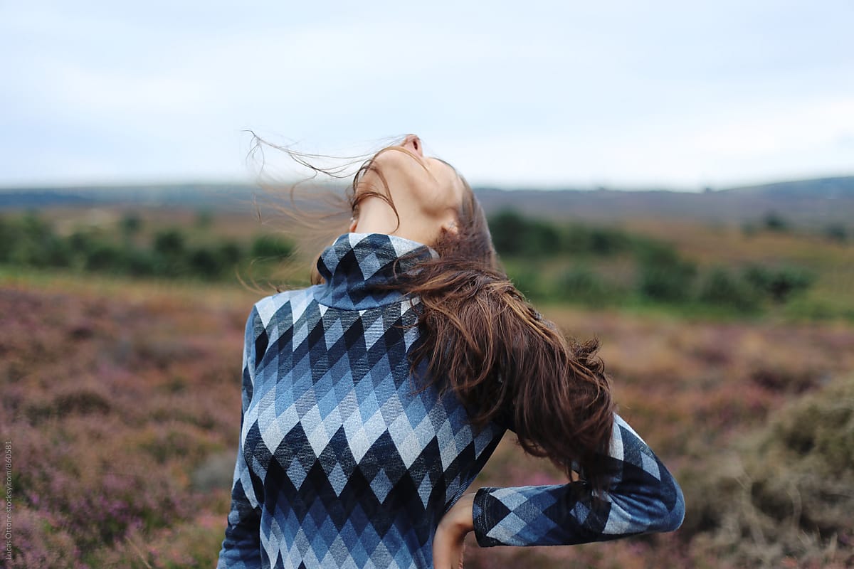 "Unrecognizable Woman Outdoors In A Windy Landscape" by Stocksy ...