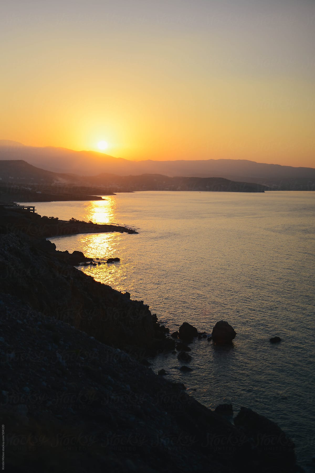 "Sunset Over The Coast Of Crete" by Stocksy Contributor "Kirstin Mckee ...