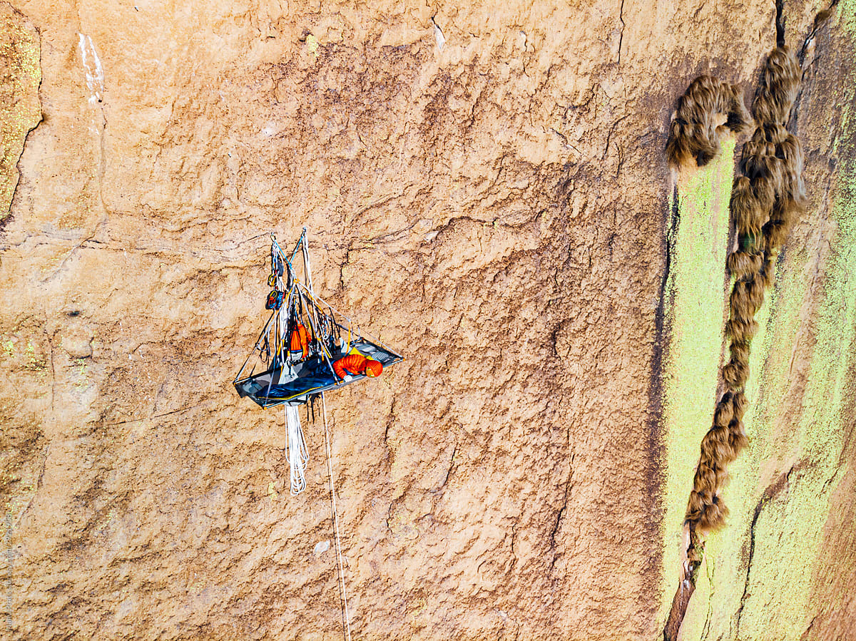 "Rock Climbing Aerial Shot" by Stocksy Contributor "Manu Prats" - Stocksy