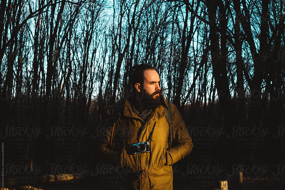 "Handsome Bearded Man Standing In The Woods" by Stocksy Contributor ...