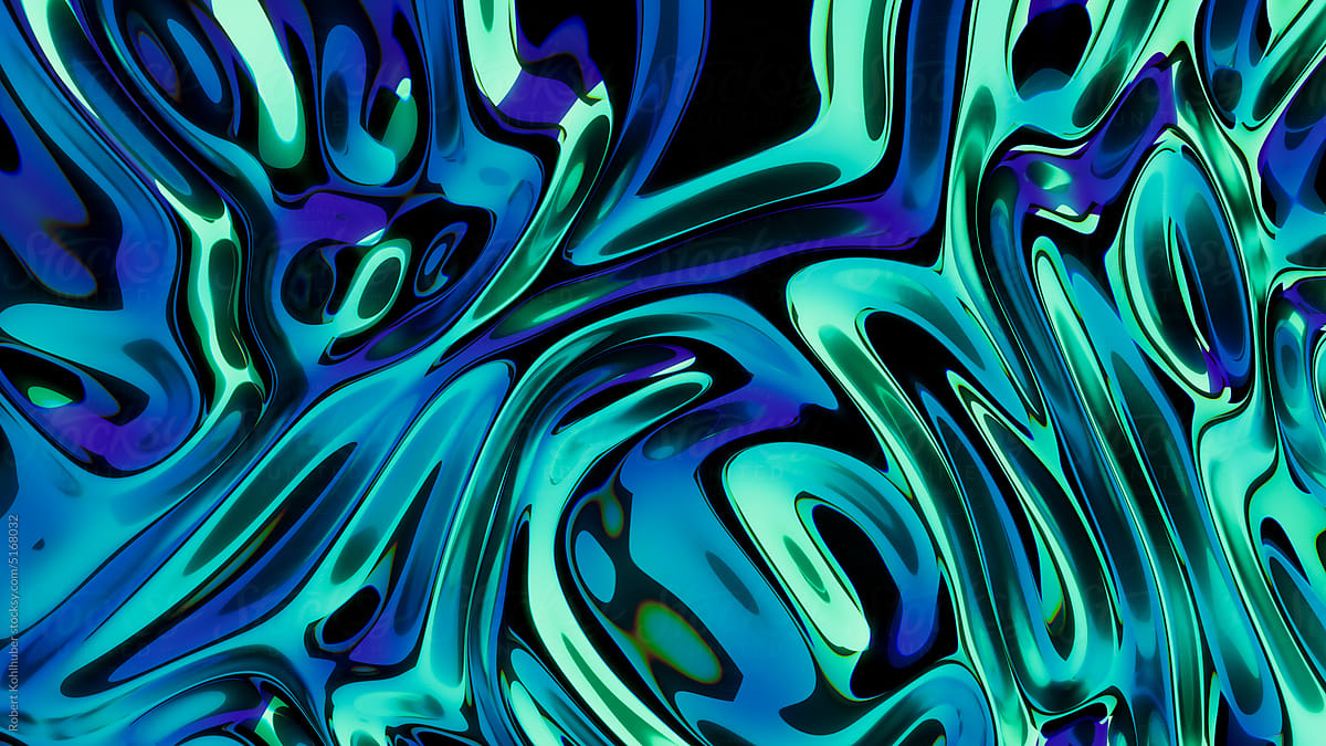 "Abstract 3D Render Of Colorful, Reflecting Waves" by Stocksy ...