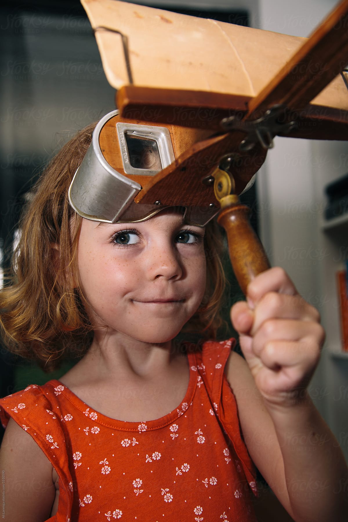 "Girl With A Stereoscope" by Stocksy Contributor "Ali Lanenga" - Stocksy