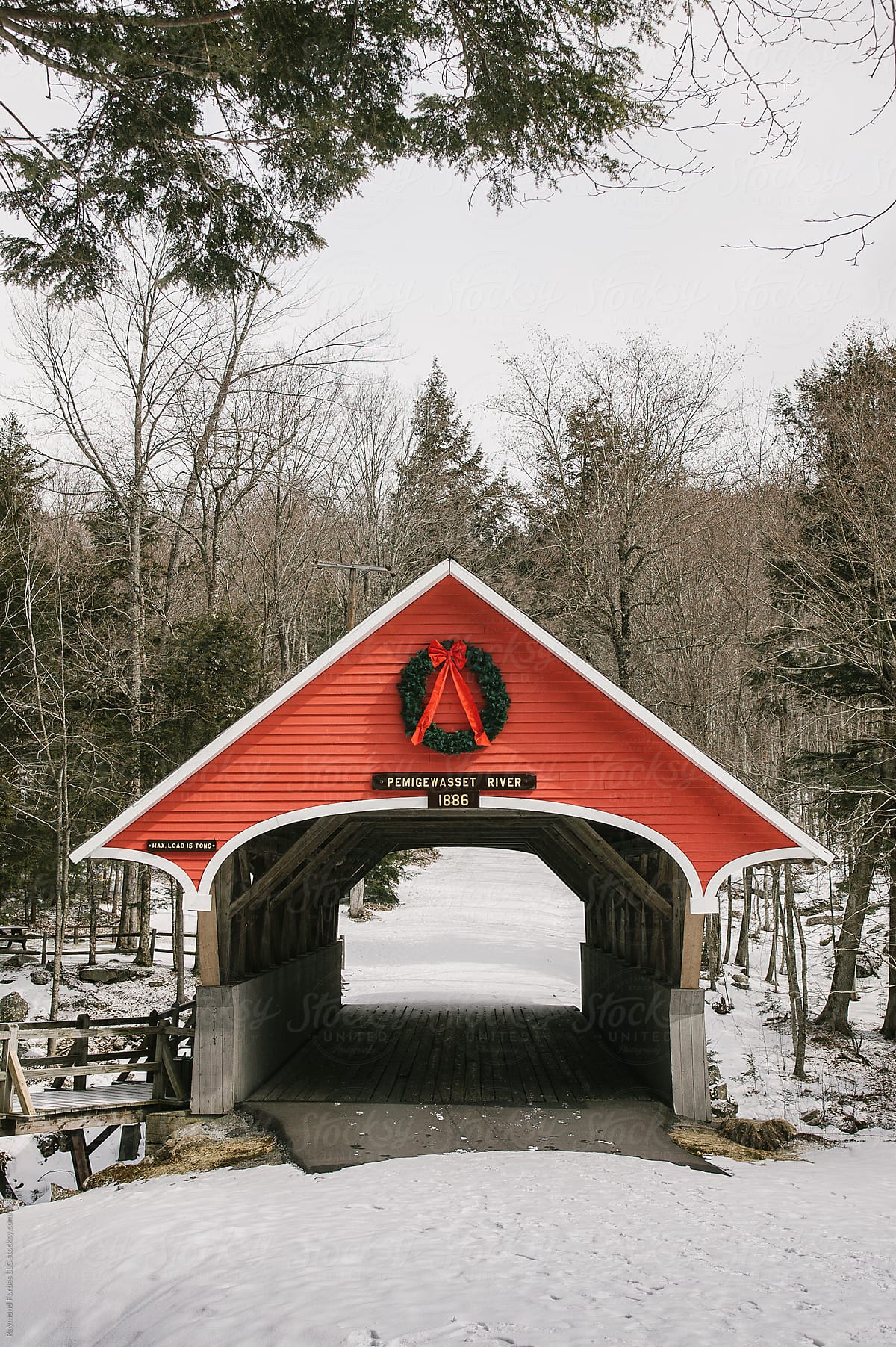 "New Hampshire Covered Bridge During Holidays" by Stocksy Contributor ...