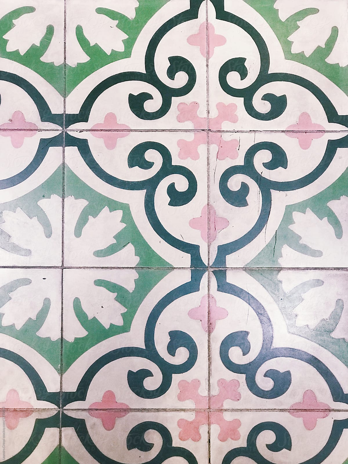 "Vintage Pink Painted Floor Tiles" by Stocksy Contributor "Ohlamour ...