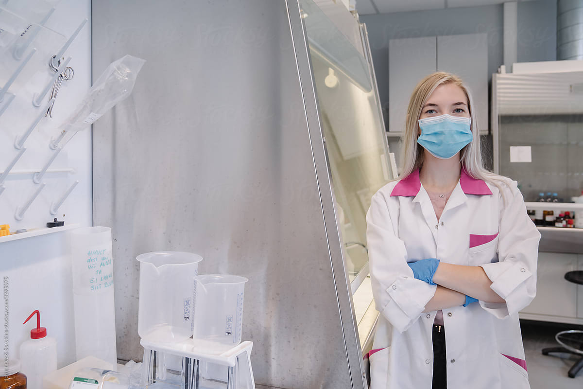 "Scientist At Laboratory With Surgical Mask" by Stocksy Contributor ...