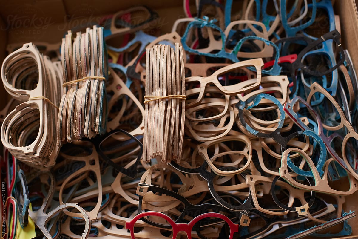 "Unfinished Eyeglasses Frames In A Box Of An Artisan Atelier" by ...