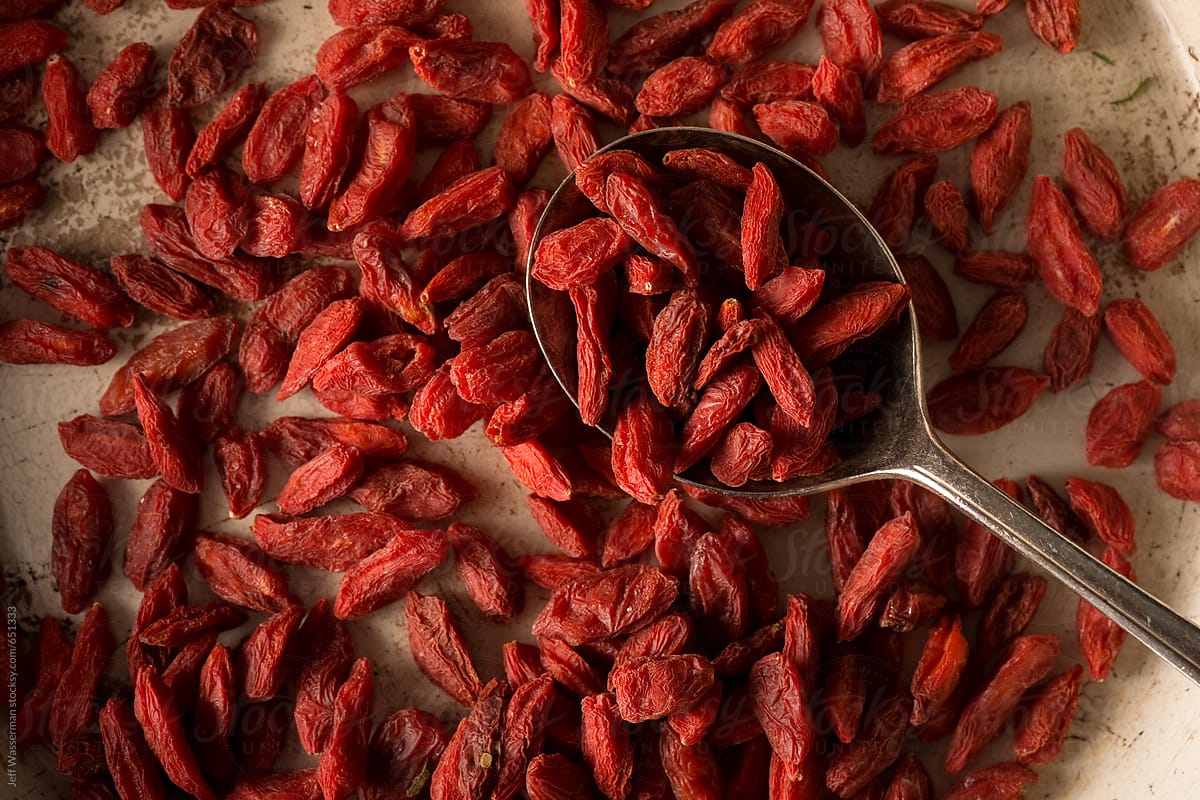 "Goji Berries In Closeup" by Stocksy Contributor "Jeff Wasserman" - Stocksy