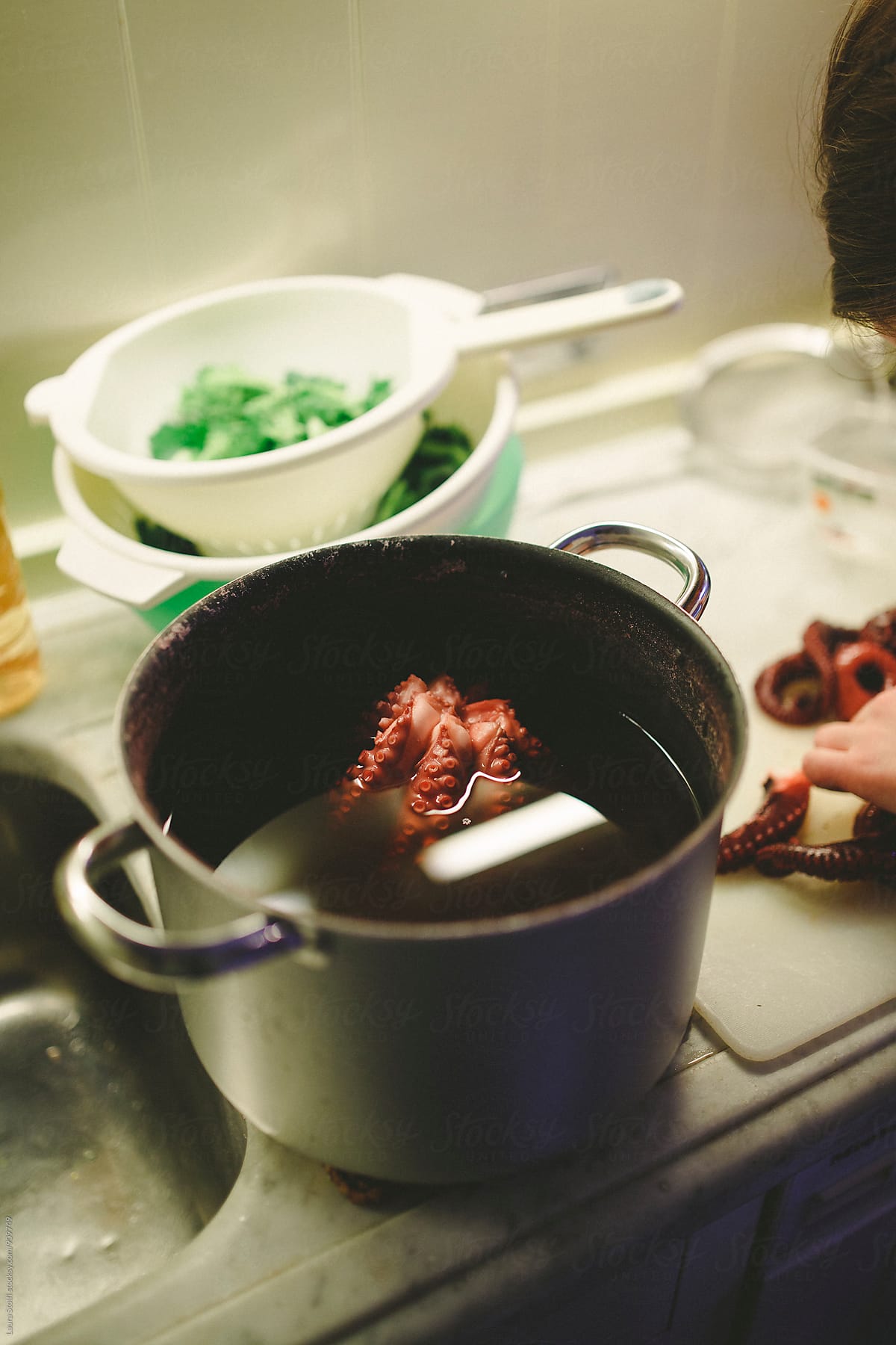 "Cooking Octopus In Water Pot" by Stocksy Contributor "Laura Stolfi ...