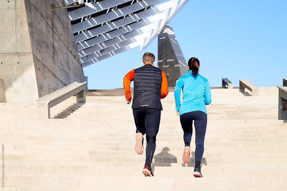 "Couple Running Up The Steps." by Stocksy Contributor "Guille Faingold ...