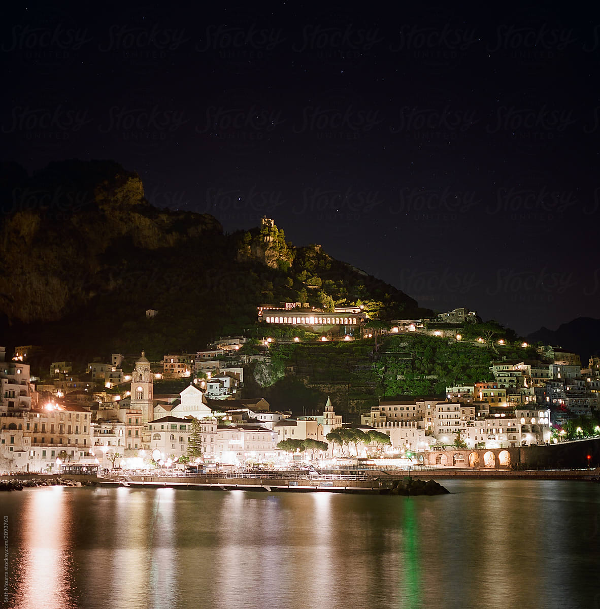 "Amalfi Town At Night" by Stocksy Contributor "Seth Mourra" - Stocksy