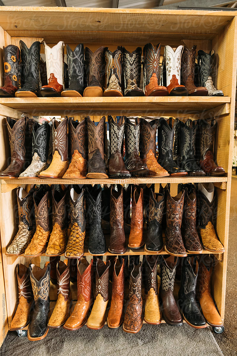"Leather Cowboy Boots On Flea Market Shelt" by Stocksy Contributor ...