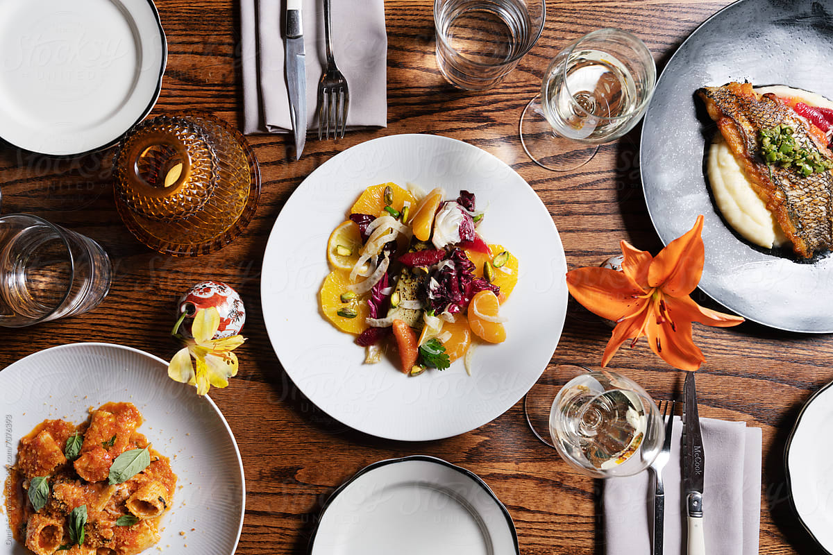 "Tablescape At An American Restaurant" by Stocksy Contributor "Daniel ...