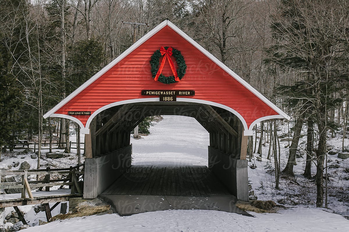 "New Hampshire Covered Bridge During Holidays" by Stocksy Contributor ...