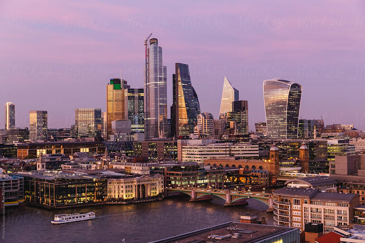 "Cityscape Of London After Sunset" by Stocksy Contributor "Michela ...